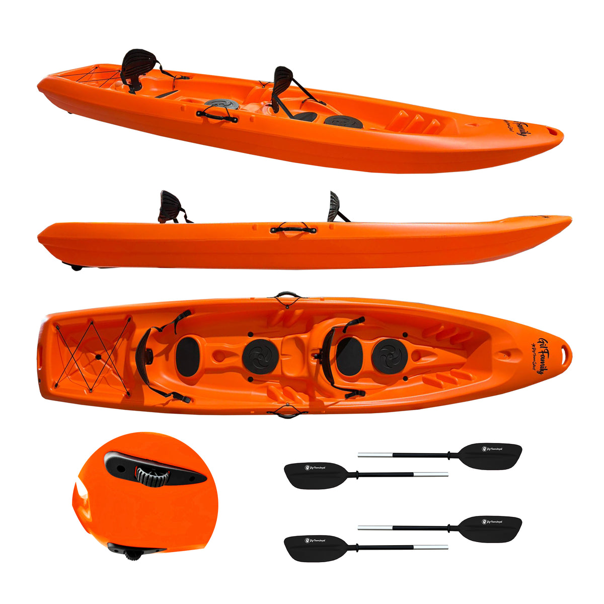 kayak da mare e lago 3 posti modelli GIL FAMILY, inclusi 2 sedili e 2 ...