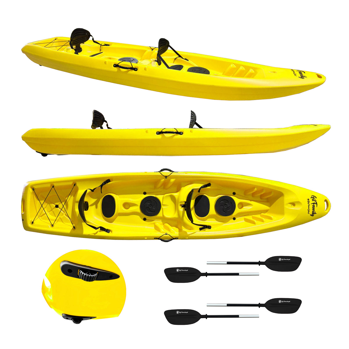 kayak da mare e lago 3 posti modelli GIL FAMILY, inclusi 2 sedili e 2 ...