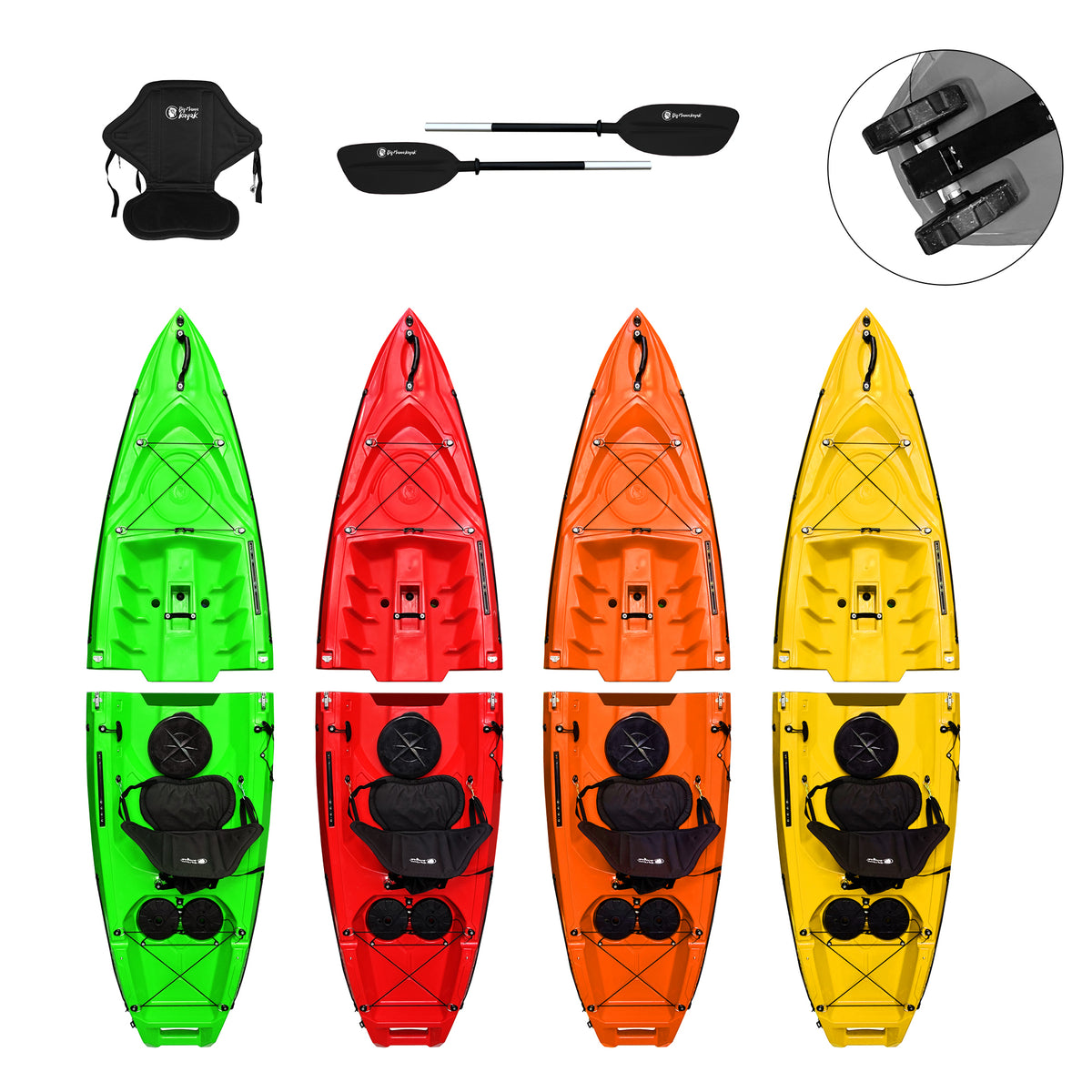 Kayak smontabile Split 1 Big Mama kayak con 2 ruote e 1 gavone, 1 segg ...