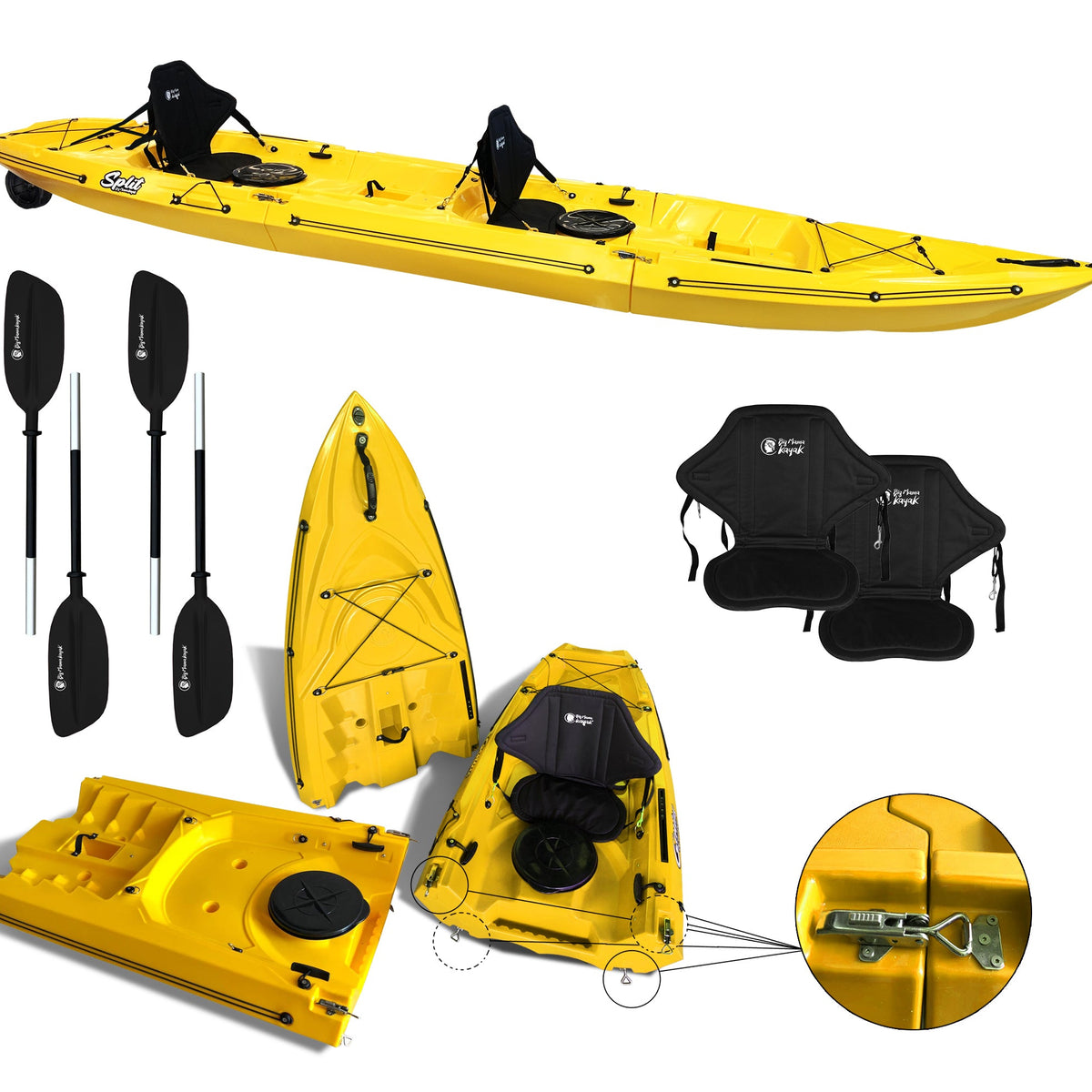 kayak componibile Split 2 Big Mama Kayak, canoa biposto modulare, si m