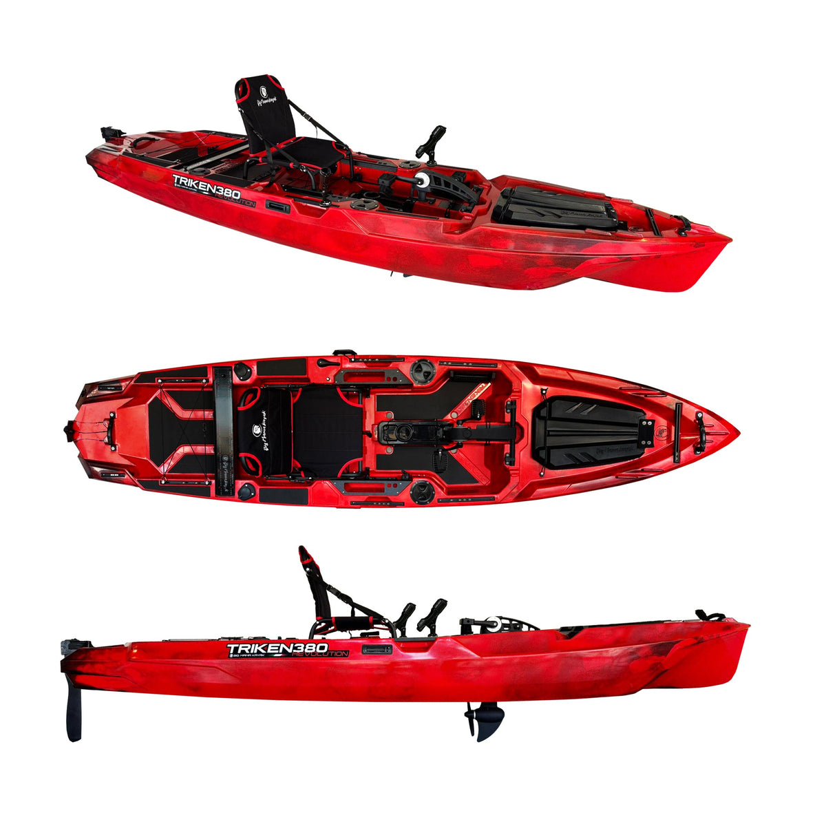 Kayak a pedali Triken 380 REV colore DEVIL - Canoa Monoposto Fishing 4 ...
