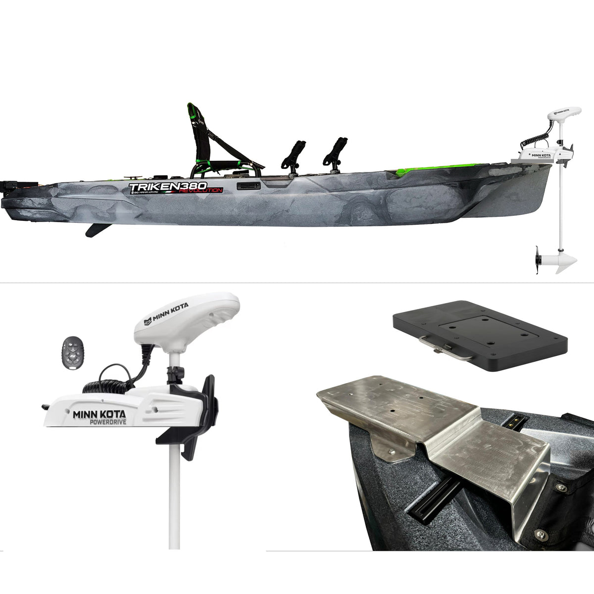 Big Mama Kayak a pedali Triken 380 + Motore Minn Kota RIPTITE POWERDRI
