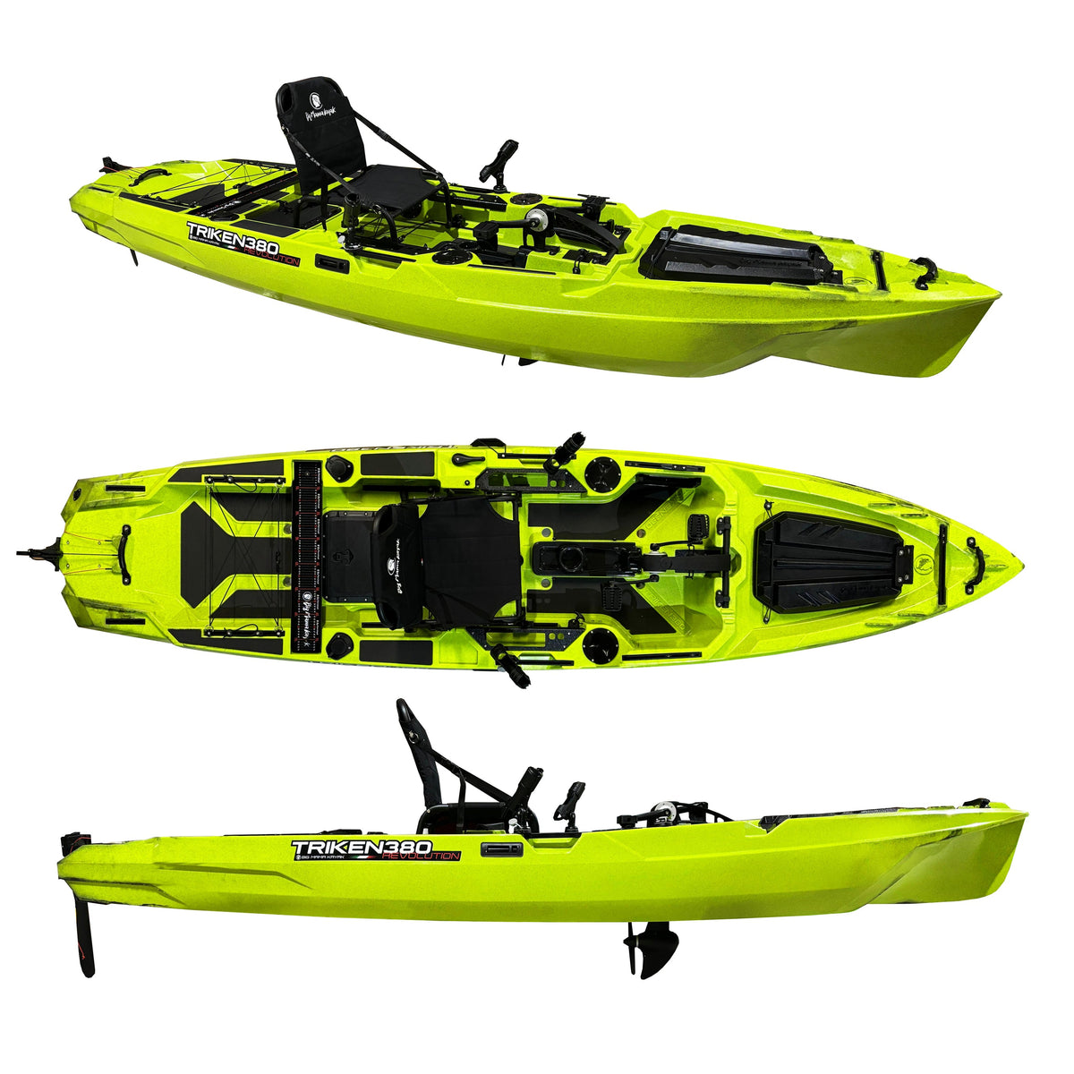 Kayak a pedali triken 380 Big Mama - canoa monoposto fishing con 4 por ...